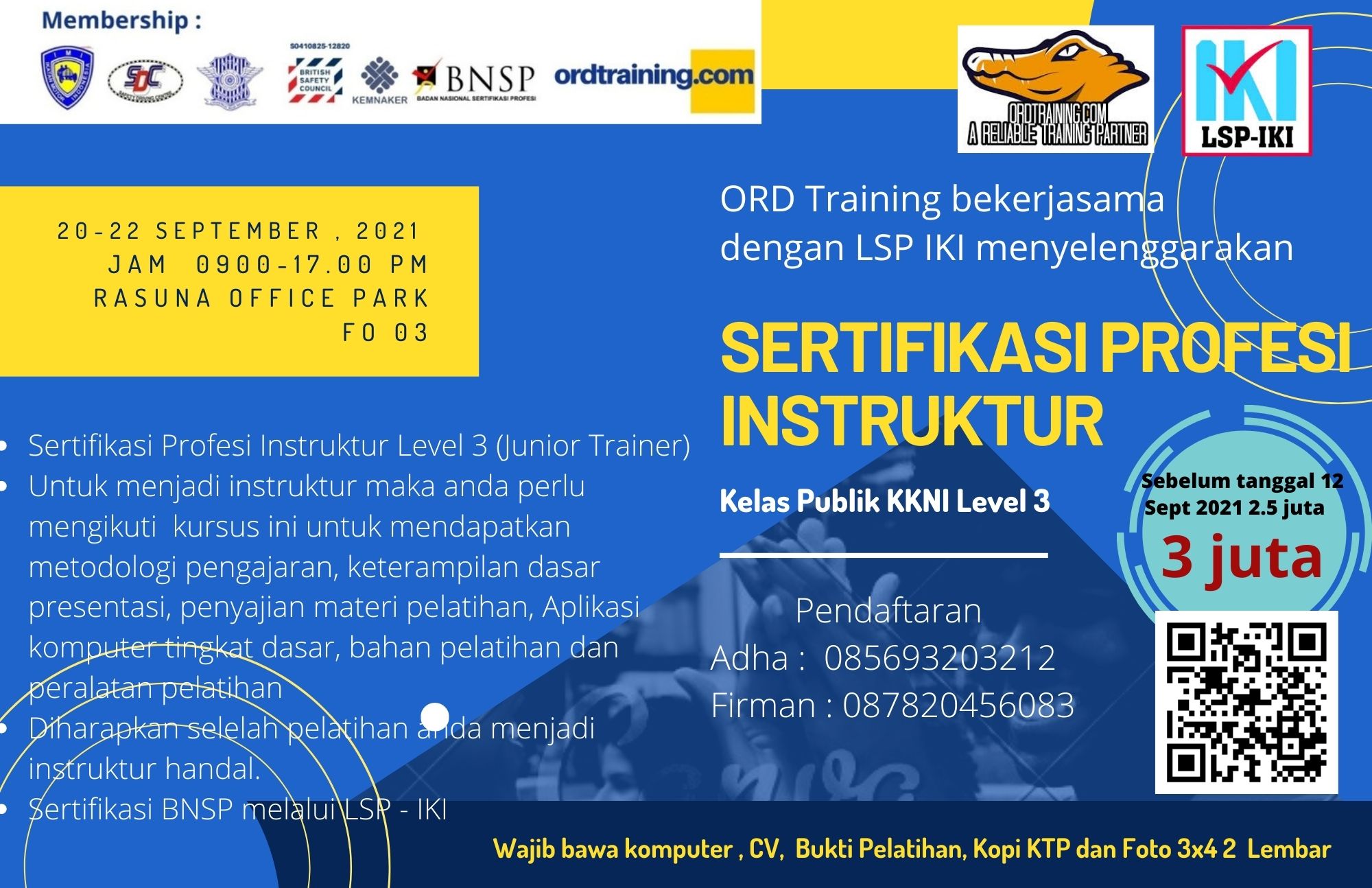 Sertifikasi Profesi Instruktur Level III – WE SERVE TO ALIVE